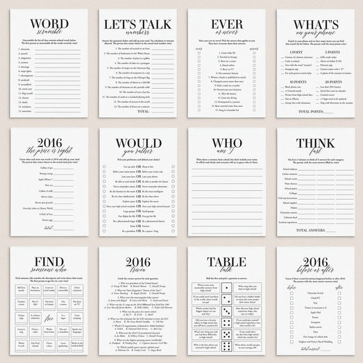 Class Reunion Games & Activities To Print At Home | Fun Reunion Ideas ...