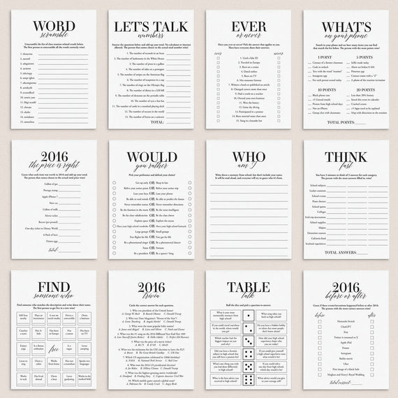 Class Reunion Games & Activities To Print At Home | Fun Reunion Ideas ...