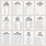 Book Club Games Printable | Reading Group Games & Activities – LittleSizzle