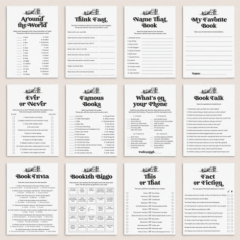 Book Club Games Printable | Reading Group Games & Activities – LittleSizzle