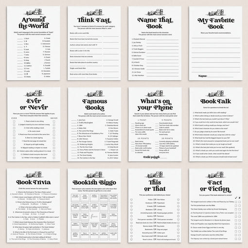 Book Club Games Printable | Reading Group Games & Activities – LittleSizzle