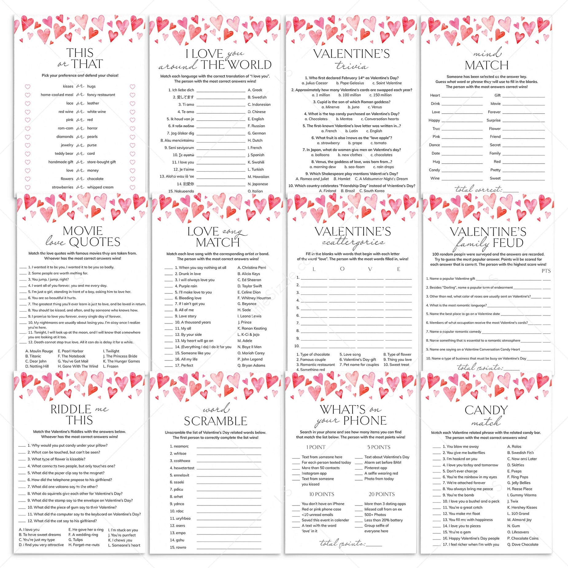 Valentine's Day games | Virtual Valentine's Day party games | Download ...