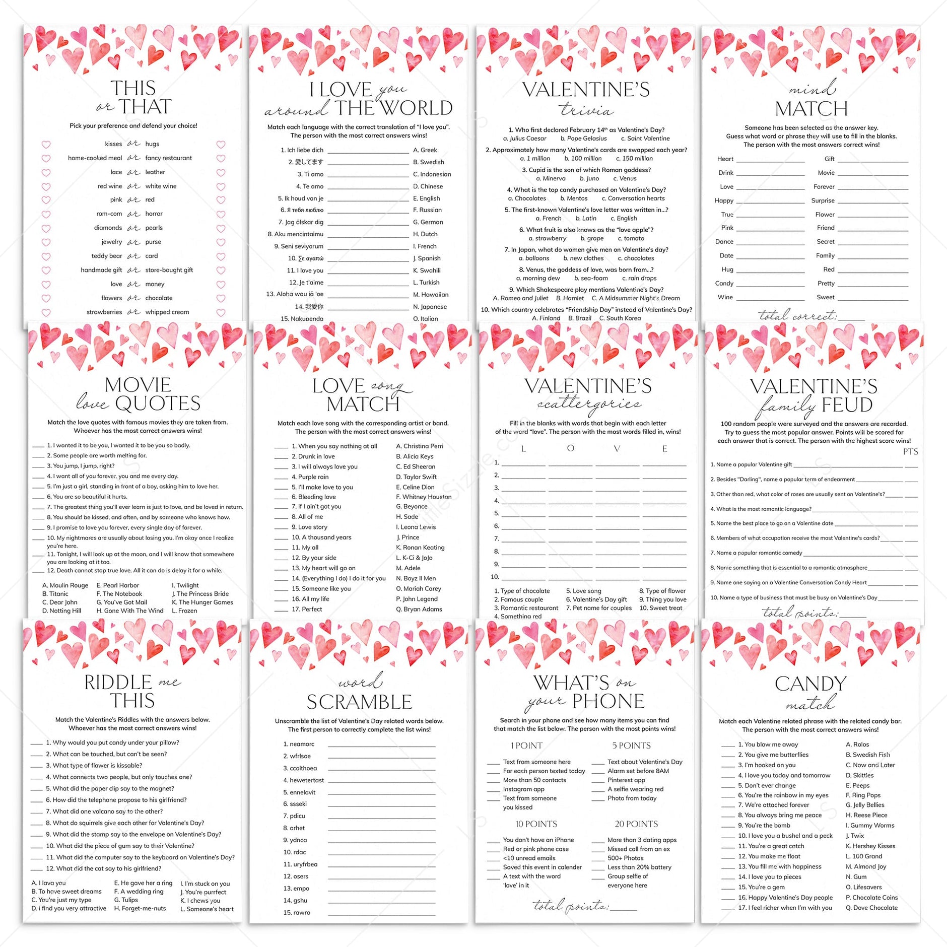 Valentine's Day games | Virtual Valentine's Day party games | Download ...