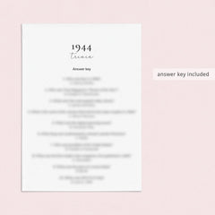 1944 Quiz and Answers Printable | All About The Year 1944 Trivia ...