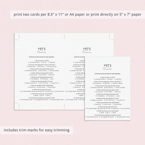 1973 Quiz and Answers Printable | All About The Year 1973 Trivia ...