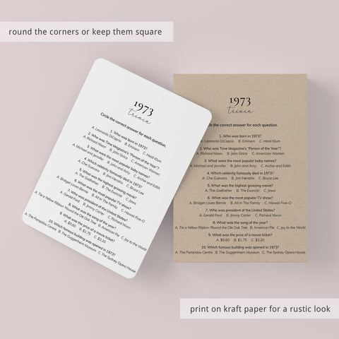 1973 Quiz and Answers Printable | All About The Year 1973 Trivia ...