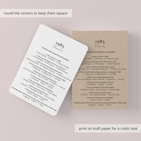 1983 Quiz and Answers Printable | All About The Year 1983 Trivia ...