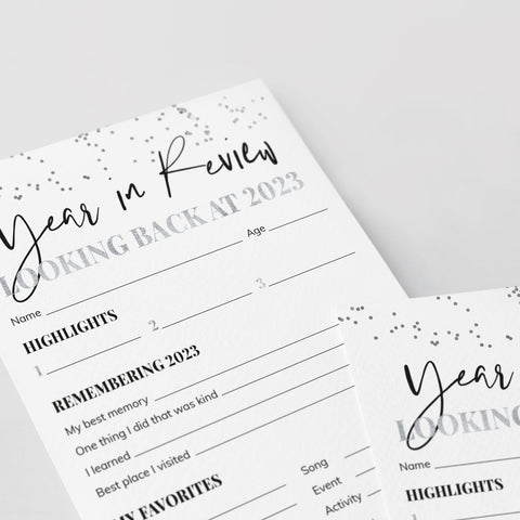 Year in Review Cards Printable | Instant Download – LittleSizzle