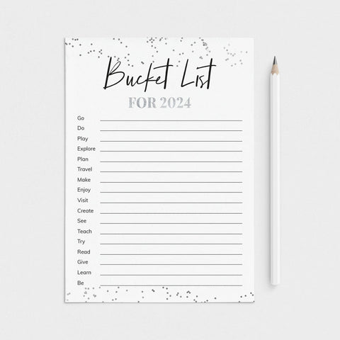 New Year Bucket List Printable | Instant Download – LittleSizzle