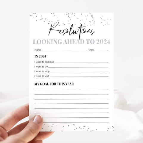New Year Resolutions Card Printable | Instant Download – LittleSizzle