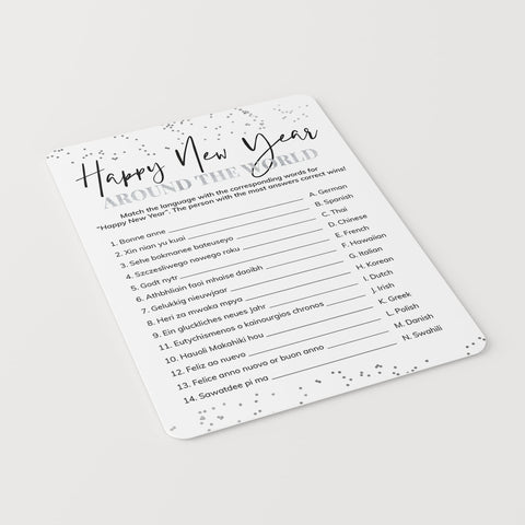 Happy New Year Language Game With Answer Key Printable | Download ...