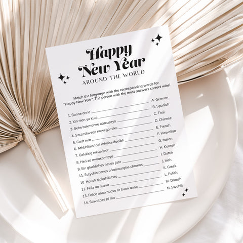 Happy New Year Around The World Quiz with Answer Key Printable ...