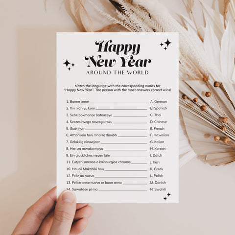 Happy New Year Around The World Quiz with Answer Key Printable ...