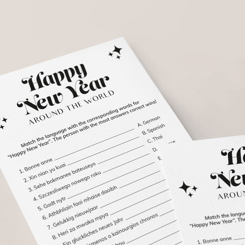 Happy New Year Around The World Quiz with Answer Key Printable ...