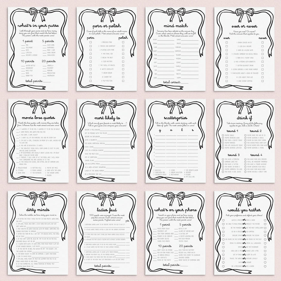 Ladies Night Games Printable | Best Girls Night Games Downloadable ...