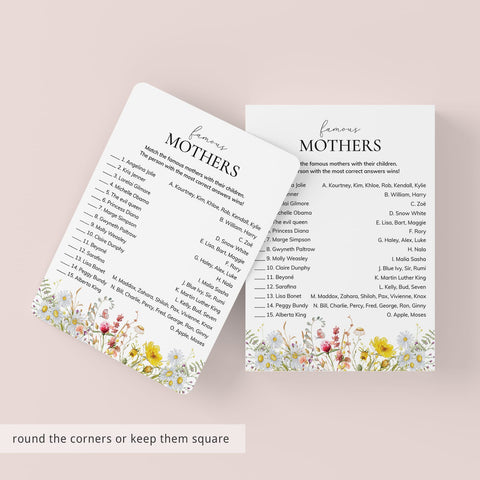Famous Mothers Game with Answers Printable | Instant Download ...