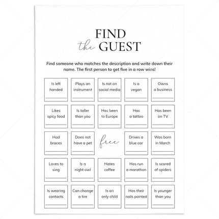 Find The Guest Game Templates | Instant Download Ice Breaker Games ...