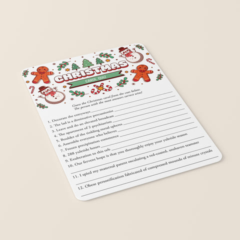 Guess That Christmas Song Game with Answers Printable – LittleSizzle