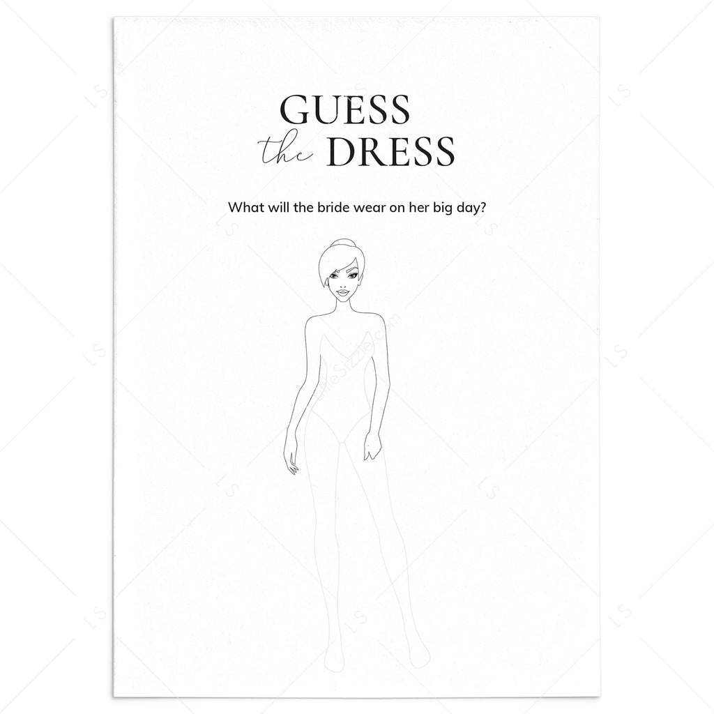 Guess The Wedding Dress Game Printable | Best Wedding Shower Games ...