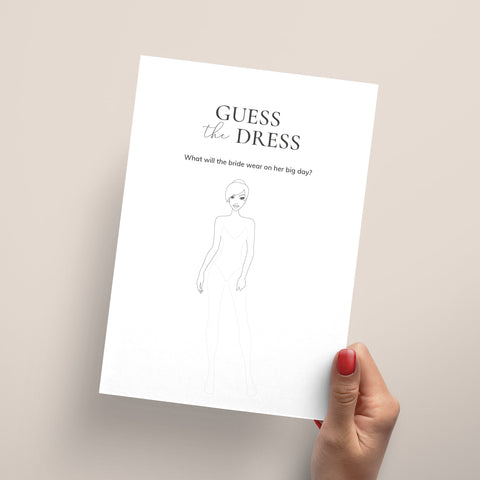Guess The Wedding Dress Game Printable | Best Wedding Shower Games ...