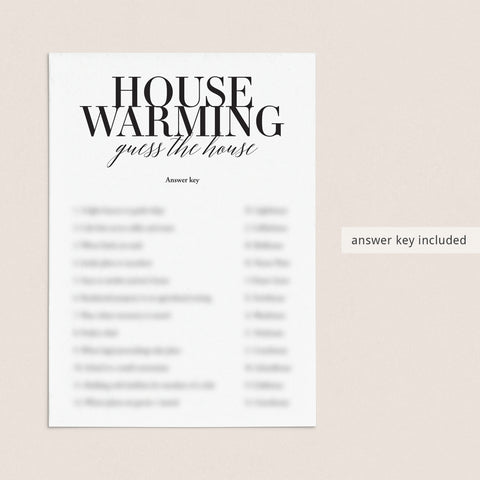 Simple Housewarming Party Game Printable Guess The House – LittleSizzle