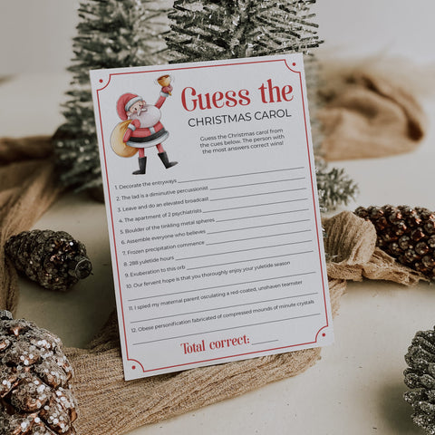 Christmas Carol Riddles Printable | Guess The Christmas Song – LittleSizzle