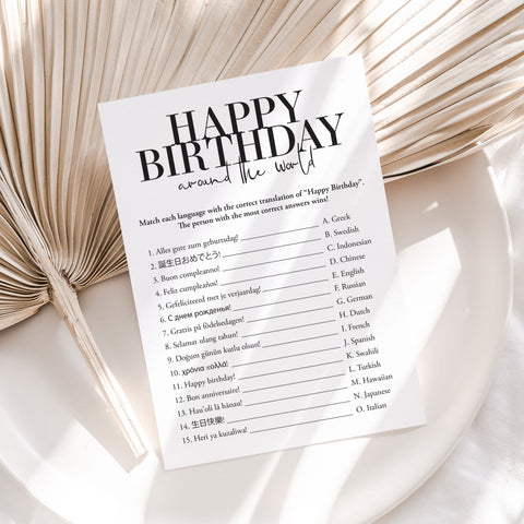 Happy Birthday Around The World with Answers Printable – LittleSizzle