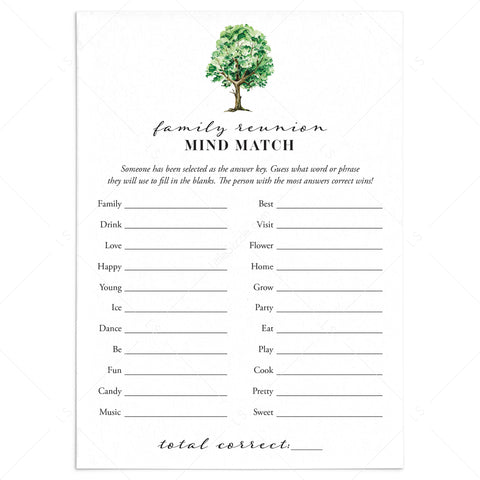 Fun Game for Large Families Printable Mind Match – LittleSizzle