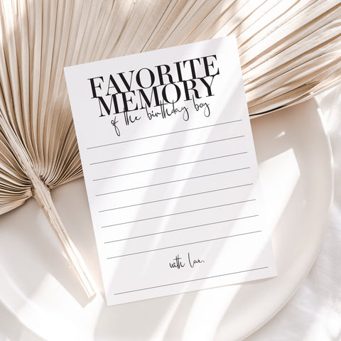 My Favorite Memory With The Birthday Boy Cards Printable – LittleSizzle