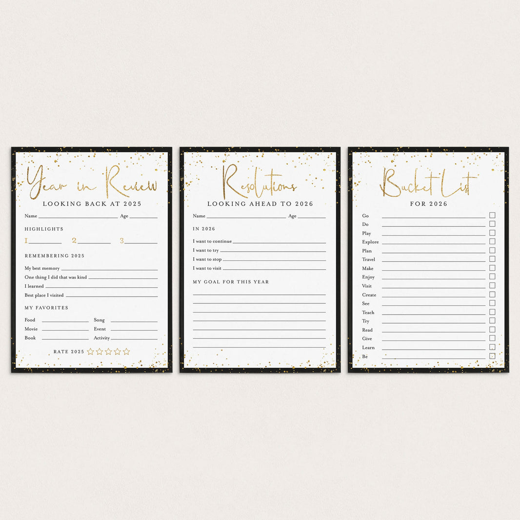 Year in Review Cards Printable | New Year's Eve Activities – LittleSizzle