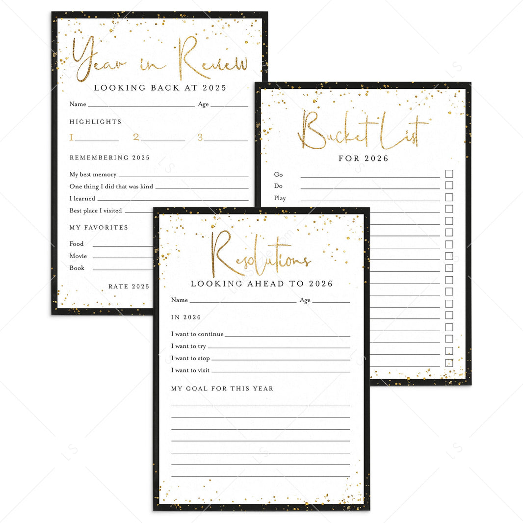 New Years Resolution Printable Cards | New Year Resolution List ...