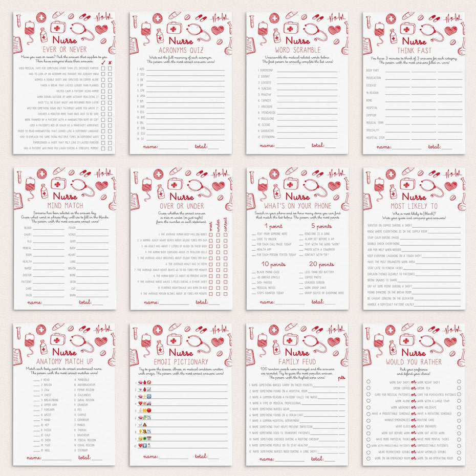 Nurse Week Games Printable | Fun Nurses Week Activities – LittleSizzle