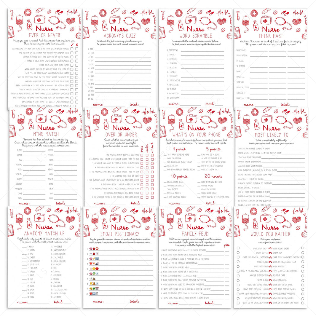 Nurse Week Games Printable | Fun Nurses Week Activities – LittleSizzle