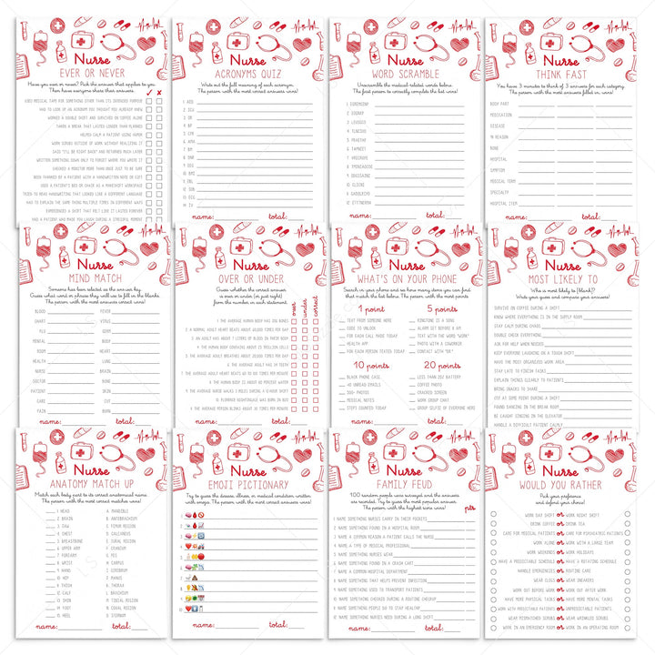 Nurse Week Games Printable | Fun Nurses Week Activities – LittleSizzle