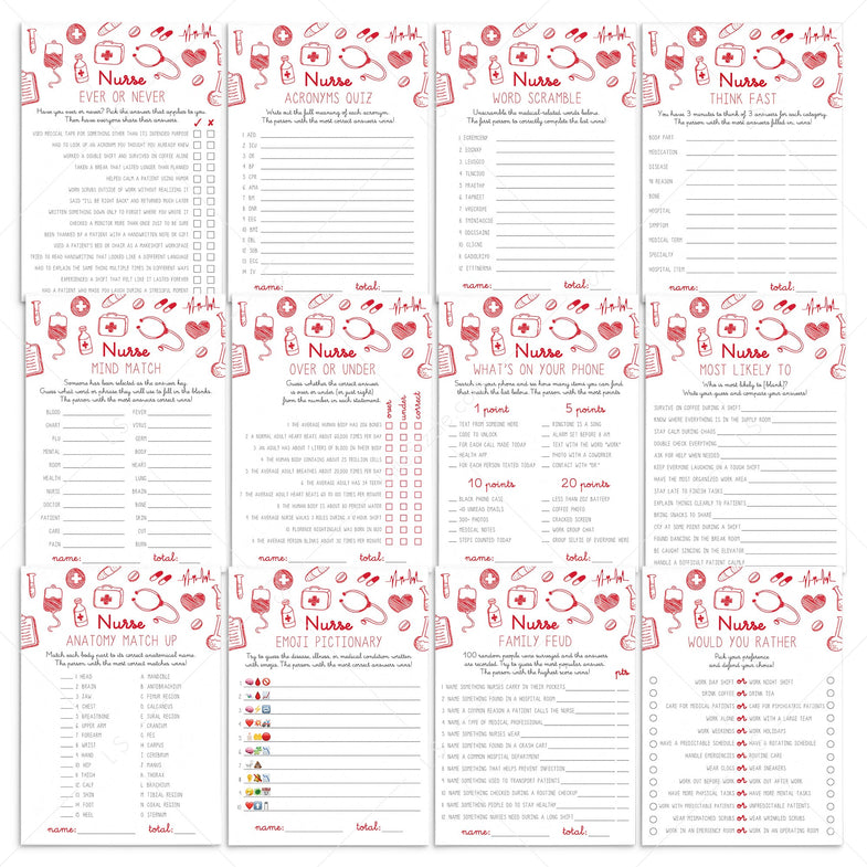 Nurse Week Games Printable | Fun Nurses Week Activities – LittleSizzle