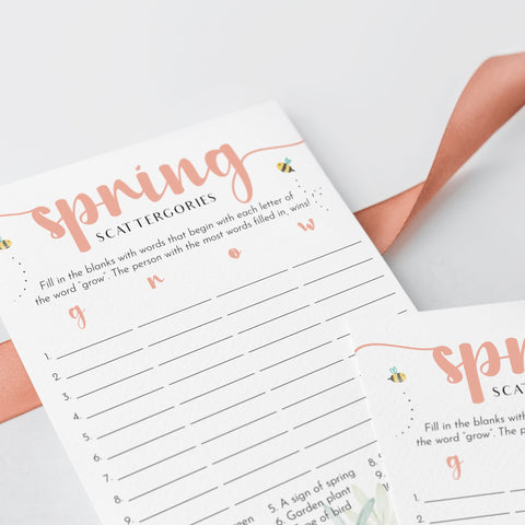 Spring Scattergories Game Printable | Instant Download – LittleSizzle
