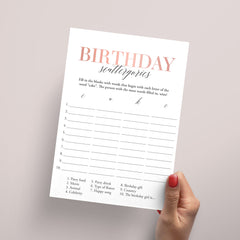 Modern Blush Birthday Games for Her Printable | Instant Download ...