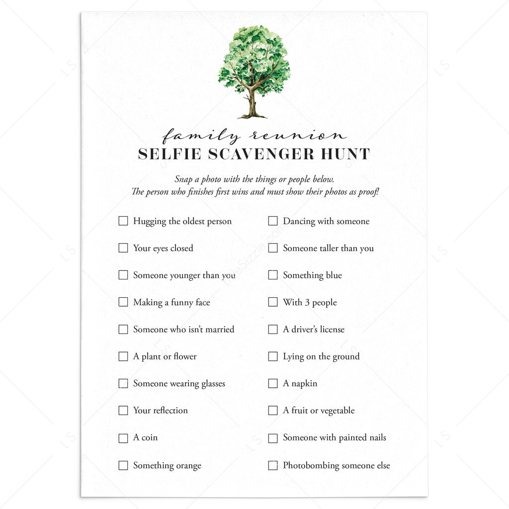 Family Reunion Scavenger Hunt Instant Download | Fun Family Reunion ...