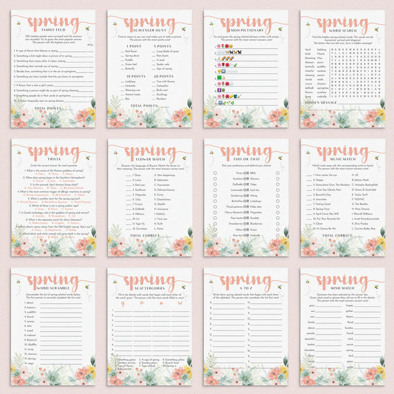 Spring Games and Activities Printable | Springtime Ideas for All Ages ...