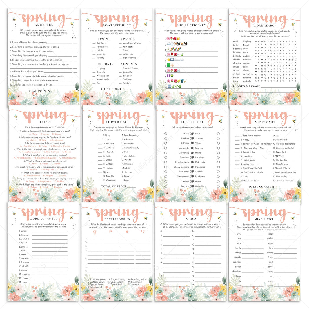 Spring Games and Activities Printable | Springtime Ideas for All Ages ...