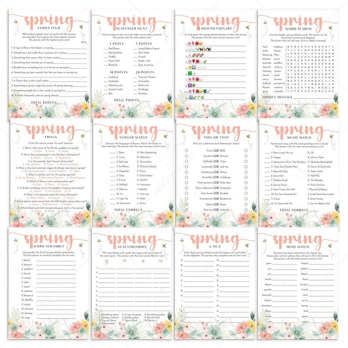 Spring Games and Activities Printable | Springtime Ideas for All Ages ...