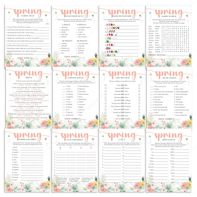 Spring Games and Activities Printable | Springtime Ideas for All Ages ...