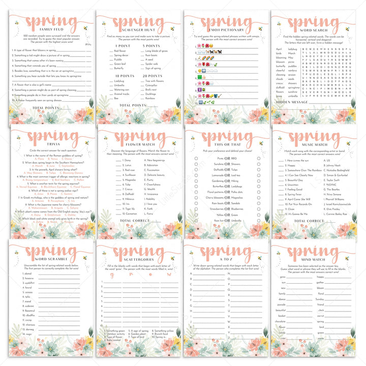 Spring Games and Activities Printable | Springtime Ideas for All Ages ...