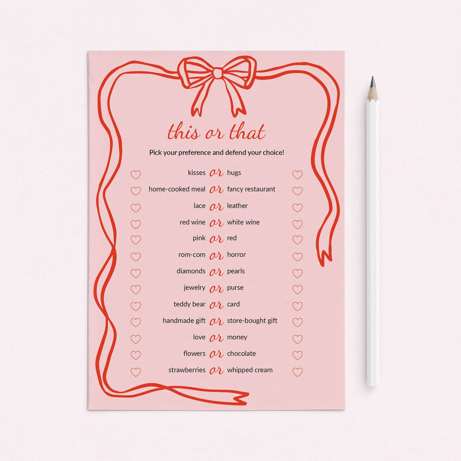 Valentine's Day This or That Games Printable | Would You Rather ...
