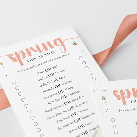 Spring This or That Questions Printable | Spring Games for All Ages ...