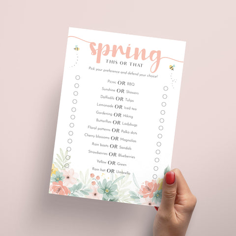 Spring This or That Questions Printable | Spring Games for All Ages ...