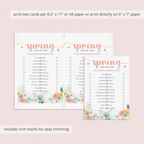 Spring This or That Questions Printable | Spring Games for All Ages ...