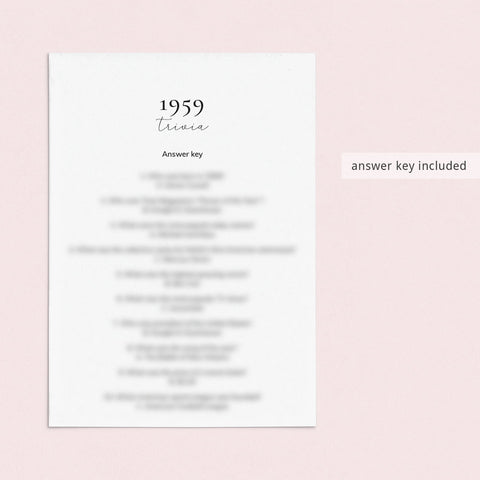 1959 Quiz and Answers Printable | All About The Year 1959 Trivia ...