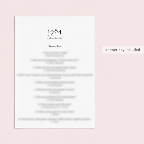 1984 Quiz and Answers Printable | All About The Year 1984 Trivia ...