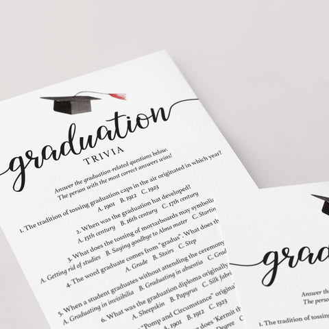 Graduation Trivia Questions and Answers | Printable – LittleSizzle
